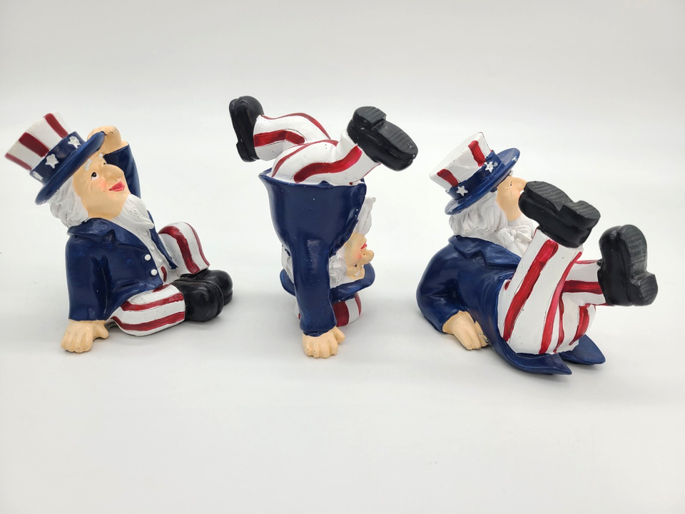 Set of 3 Uncle Sam Resin Figures | 4th of July 3.5" Decor | eBay
