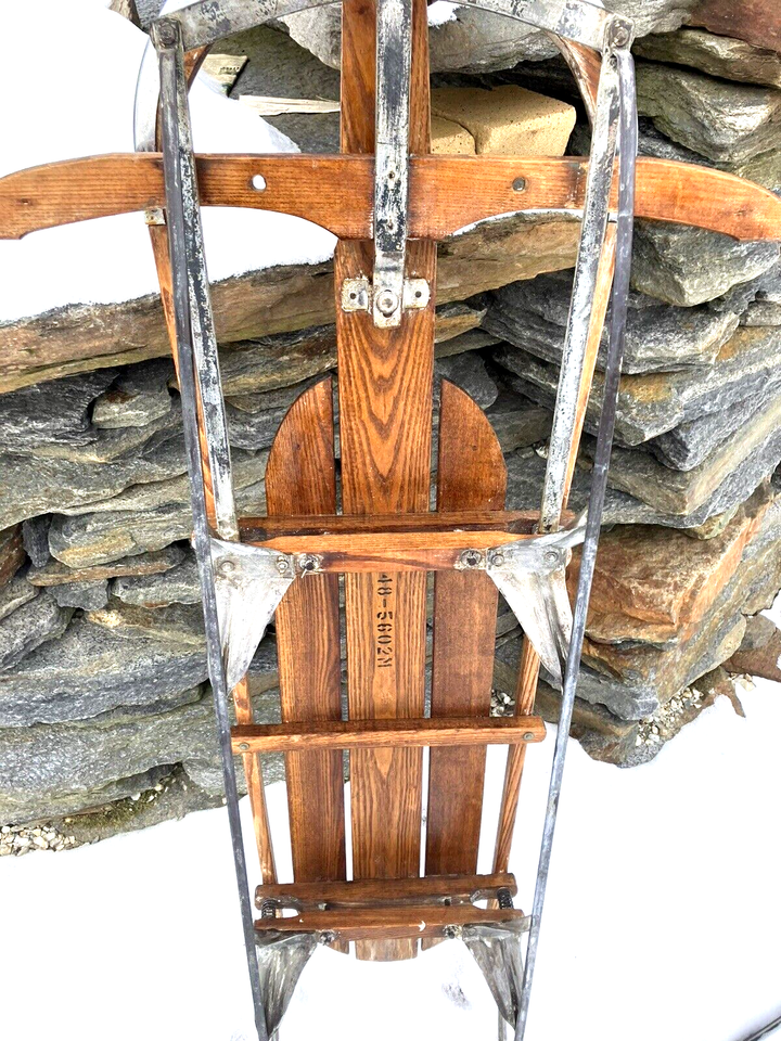 Vintage FLEETWING FLASH " SPRINGTOP "Wooden Sled | eBay