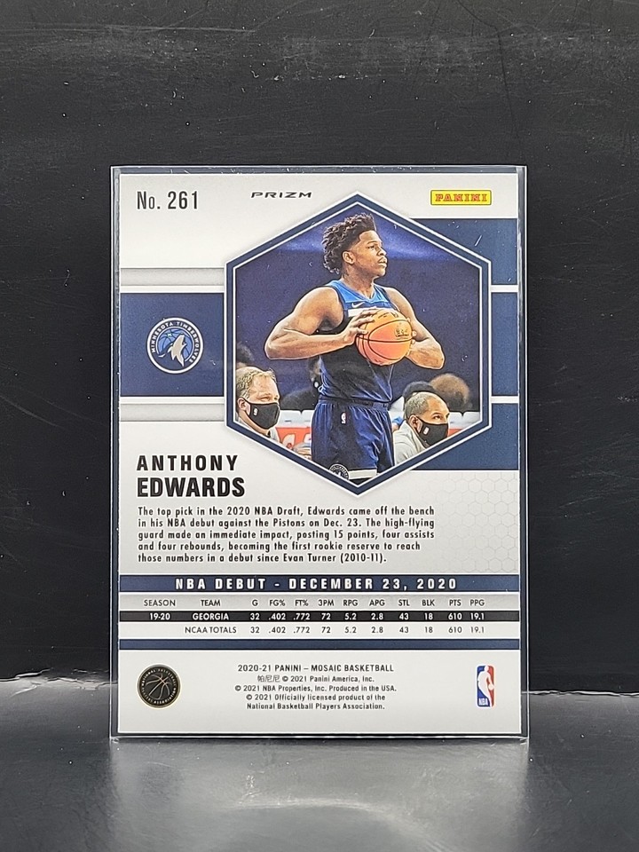 2020-21 Mosaic Anthony Edwards RC Green NBA Debut #261 Timberwolves | eBay