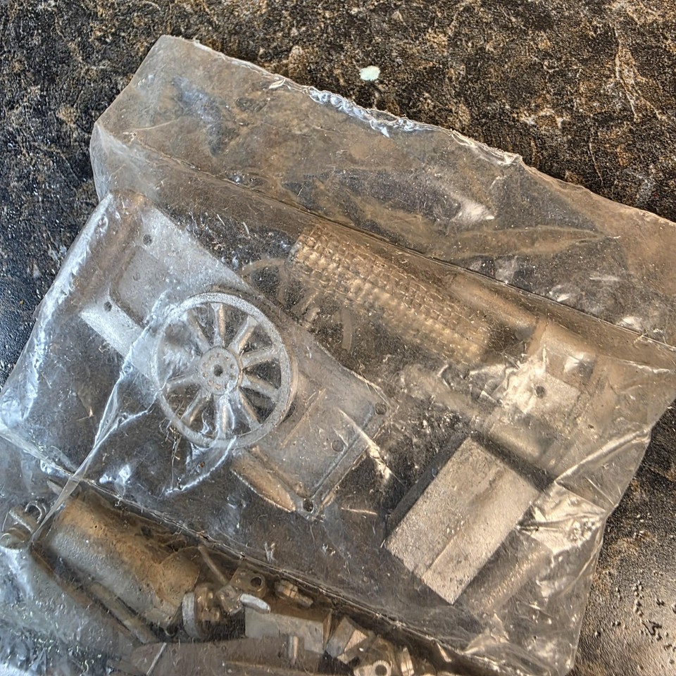 Cast Metal Model Kit Parts Lot Unassembled Cannon Artillery Wagon ...