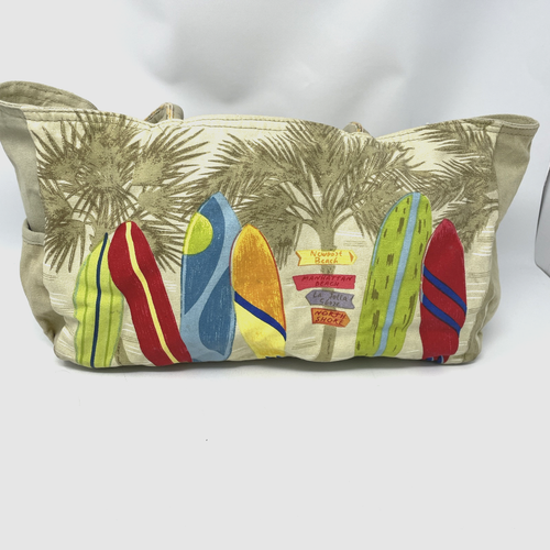 NWT Sun N Sand Paul Brent Beaches Canvas Embellished Bag Purse Zip La ...