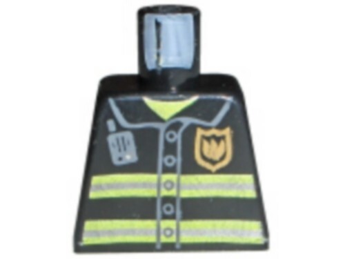 LEGO 973pb0300 Torso Fire Uniform Gold Badge, Silver Reflective Stripes ...