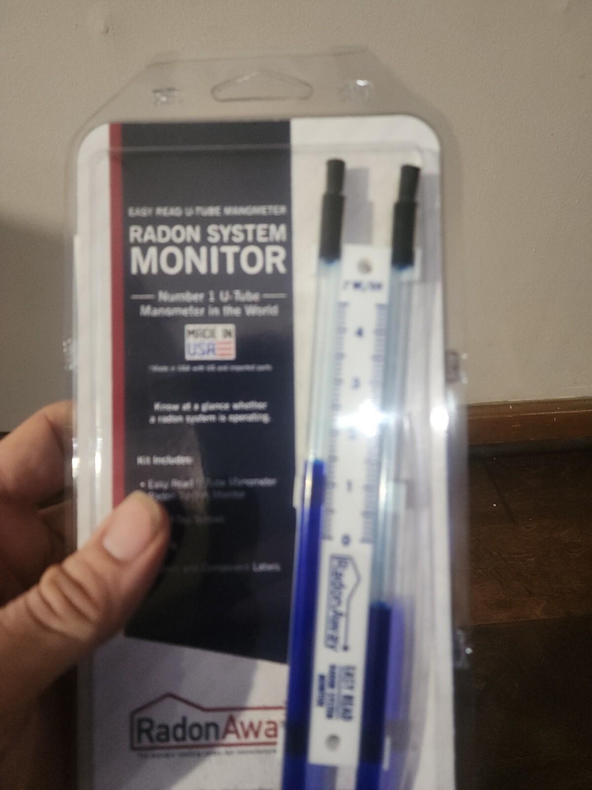 Radon System Monitor Easy-To-Read U-Tube Manometer W/ Tubing & 2 Self ...
