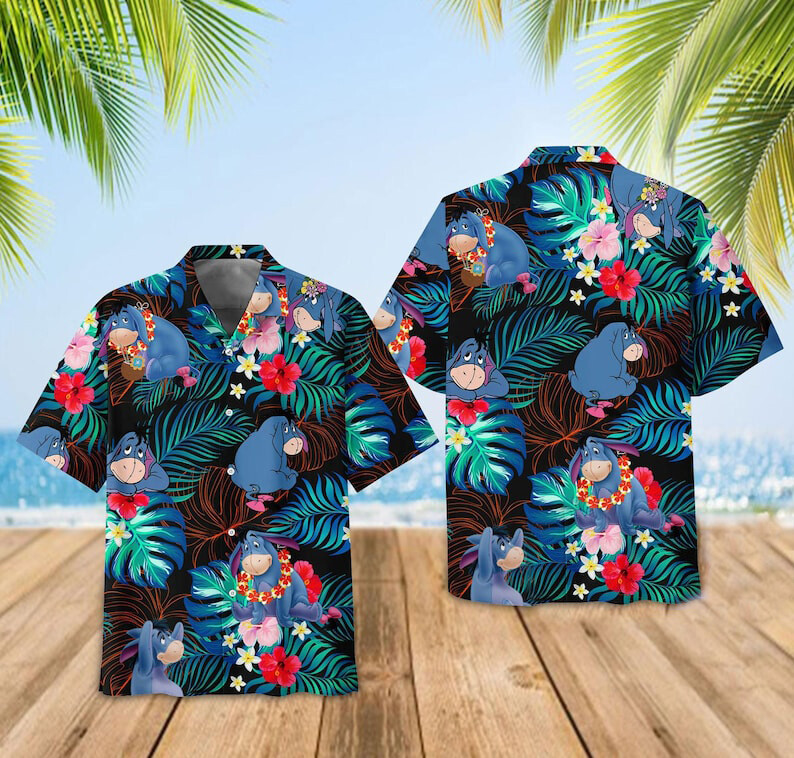 Cute Eeyore Winnie The Pooh Tropical Summer Beach Aloha Hawaiian Shirt ...