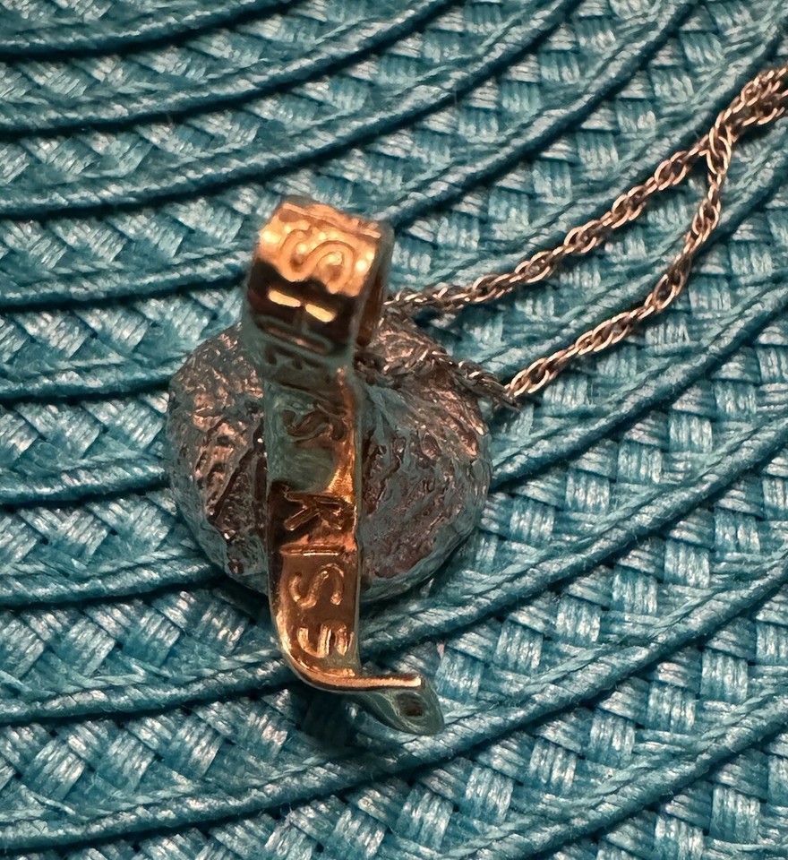 14k Gold - Sterling 925 Silver Hersheys Kiss Pendant On 18” Sterling ...