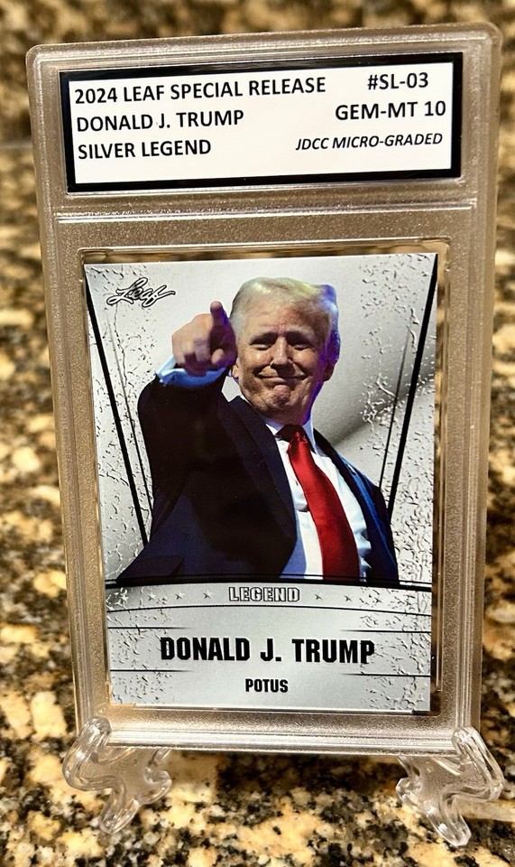 DONALD J. TRUMP POTUS 2024 LEAF Silver Legend Graded Gem Mt-10 #SL-03 ...