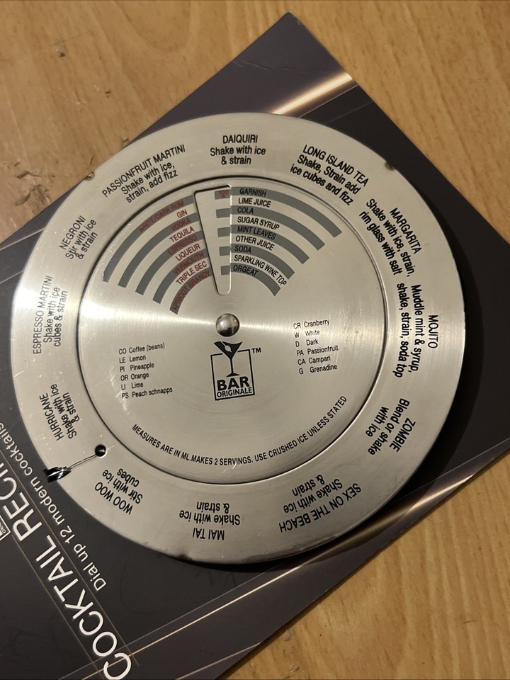 Kitchen Craft Stainless Steel Bar Cocktail 12 Recipe Compass Guide ...