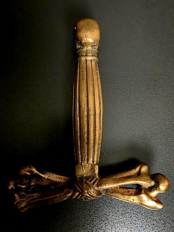 Unique Victorian Masonic Solid Brass Sword Pommel Hilt Skull Memento ...