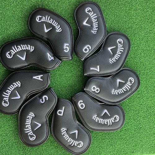 9Pcs Callaway Golf Club Iron Headcovers Covers PU Leather Magnetic 4 ...