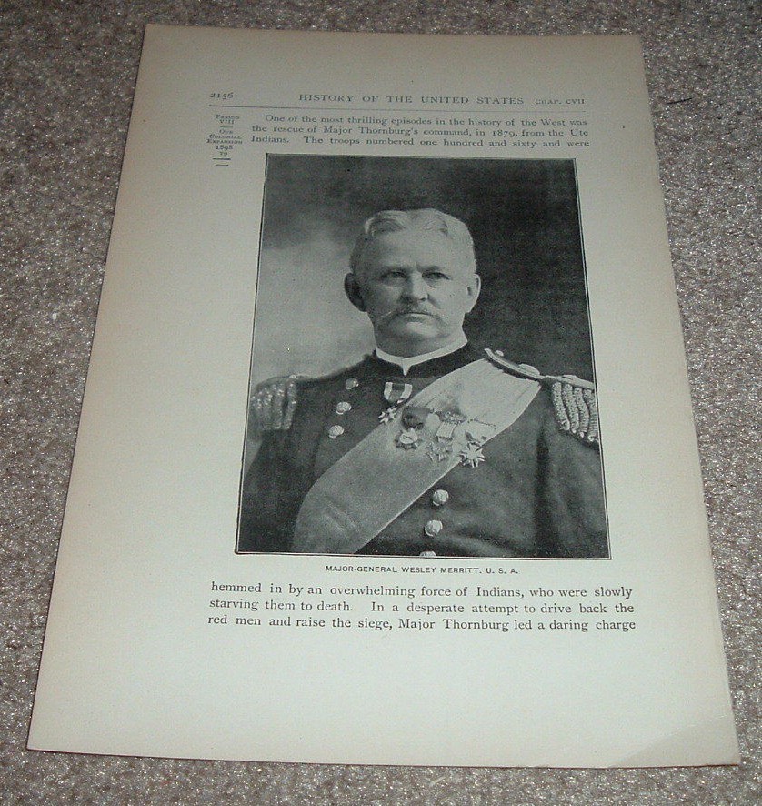 1899 Antique Print MAJOR GENERAL WESLEY MERRITT United States of ...
