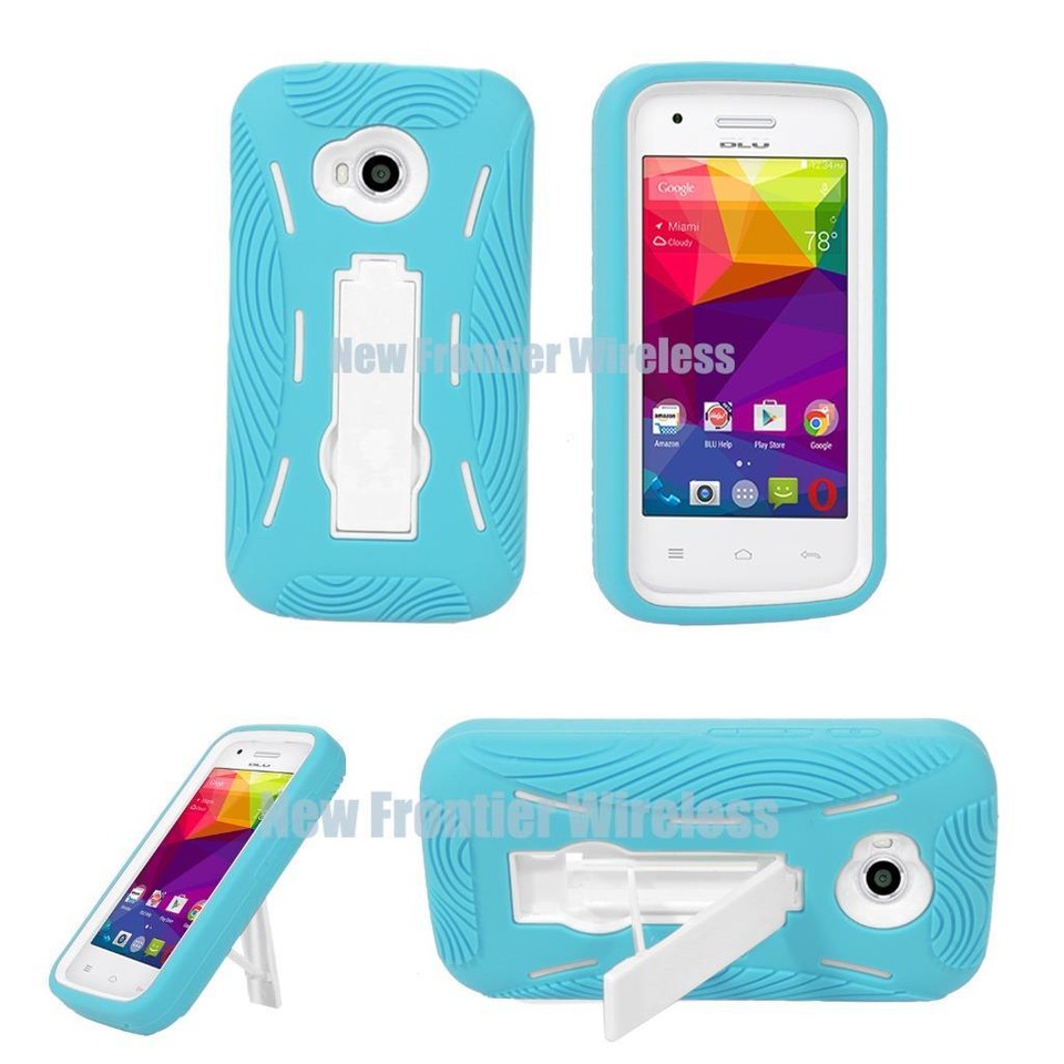 For BLU Dash J (D070) Heavy Duty Armor Hybrid Kickstand Case + Screen ...