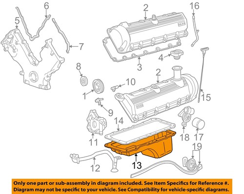 FORD OEM 99-10 Excursion Engine Engine Parts-Oil Pan F81Z6675DA | eBay