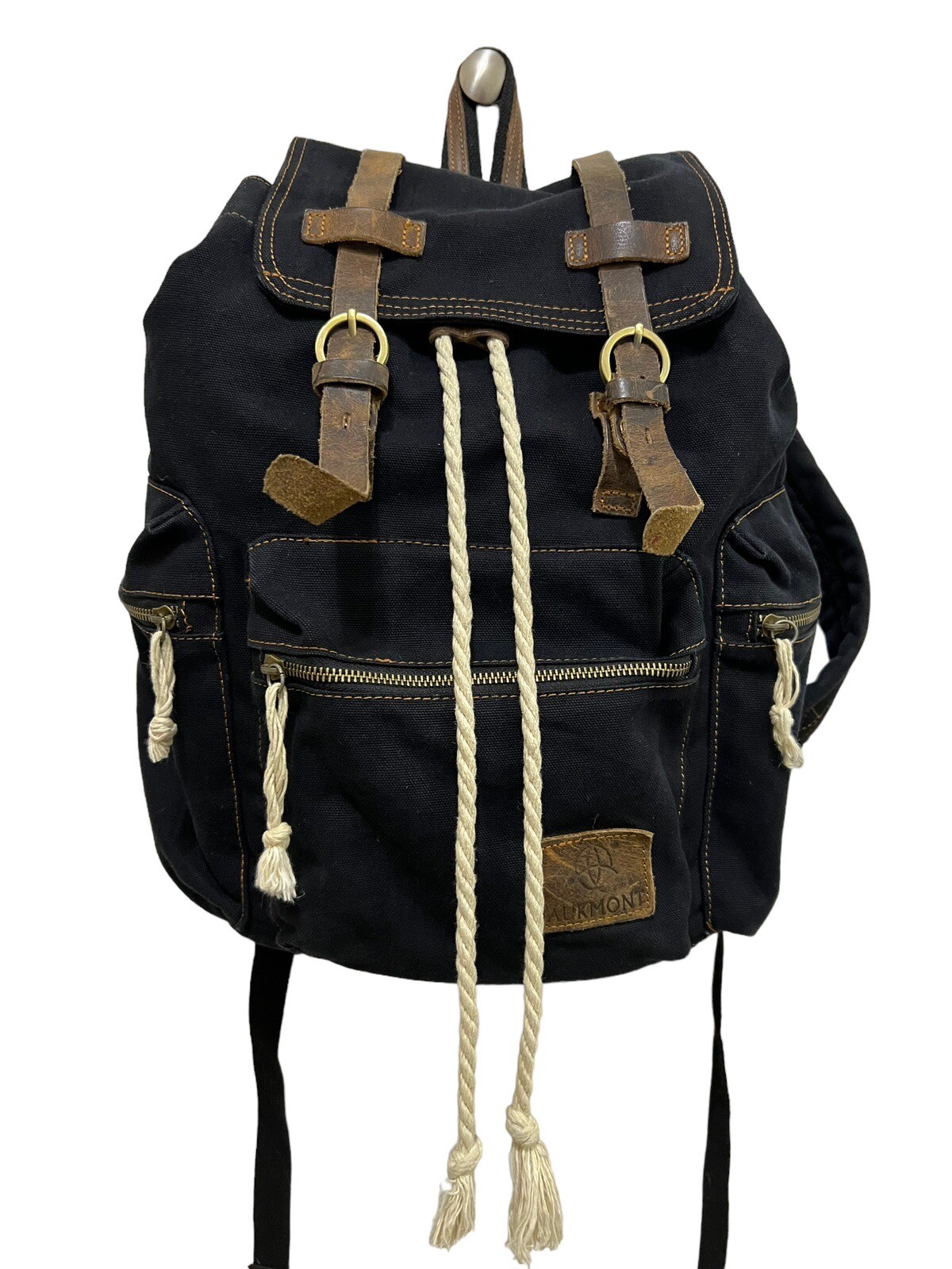 Aukmont Black Canvas Backpack | eBay