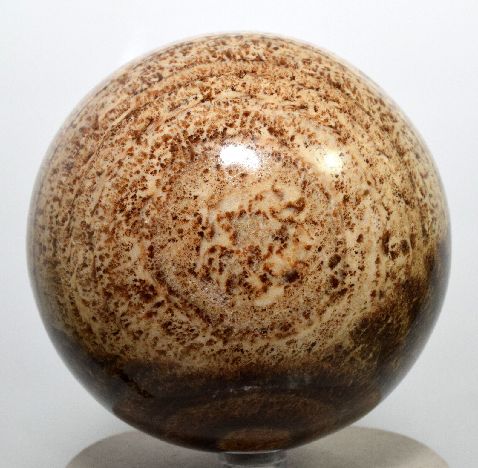 3.7" Brown Banded Aragonite Sphere Polished Large Gemstone Crystal Ball ...