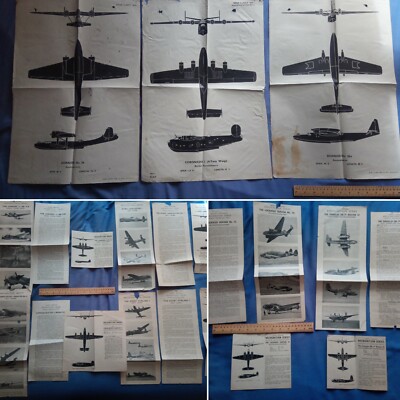Job Lot Ww2 Identification Silhouette Posters / Information Sheets ...