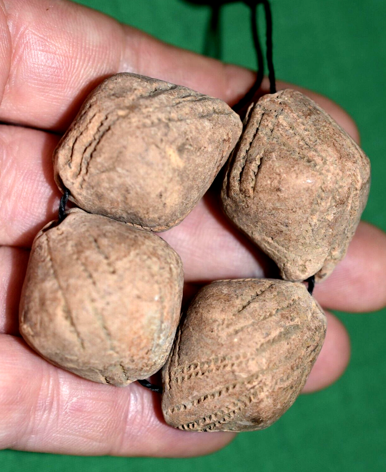 Ancient African Djenne Terracotta Clay Trade Beads Excavated Mali, West ...