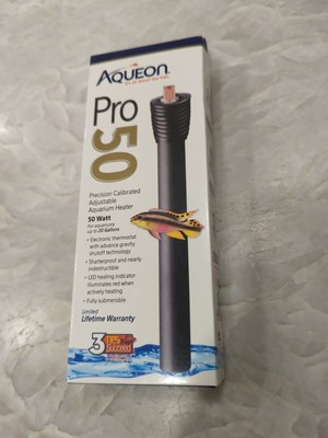 Aqueon PRO 50 Watt Heater For 5-20 Gal Aquarium Precision Calibrated ...
