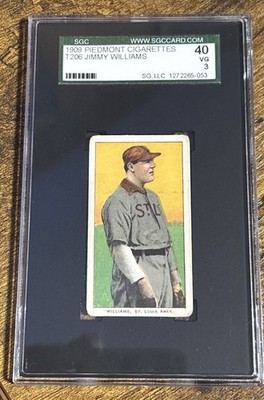 Jimmy Williams 1909 T206 350/30 SGC 3 Baseball Card | eBay