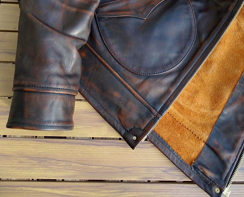 Mens Distressed Tea Core Horsehide Leather Jacket - Vintage Western ...