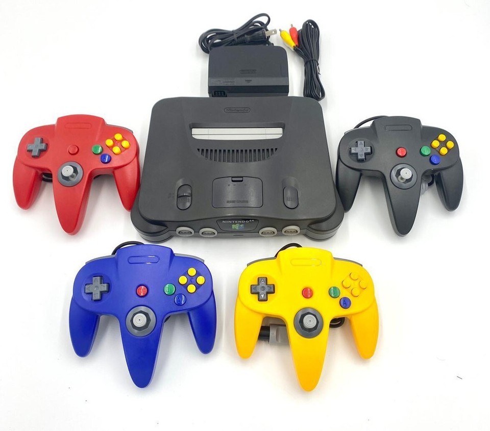 Nintendo 64 Console N64 Various Colors Region Free + Controllers+ Wires ...