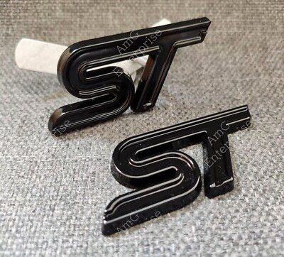 Front Grille & Rear Gloss Black ST Badge for Ford Fiesta Focus Mondeo ...