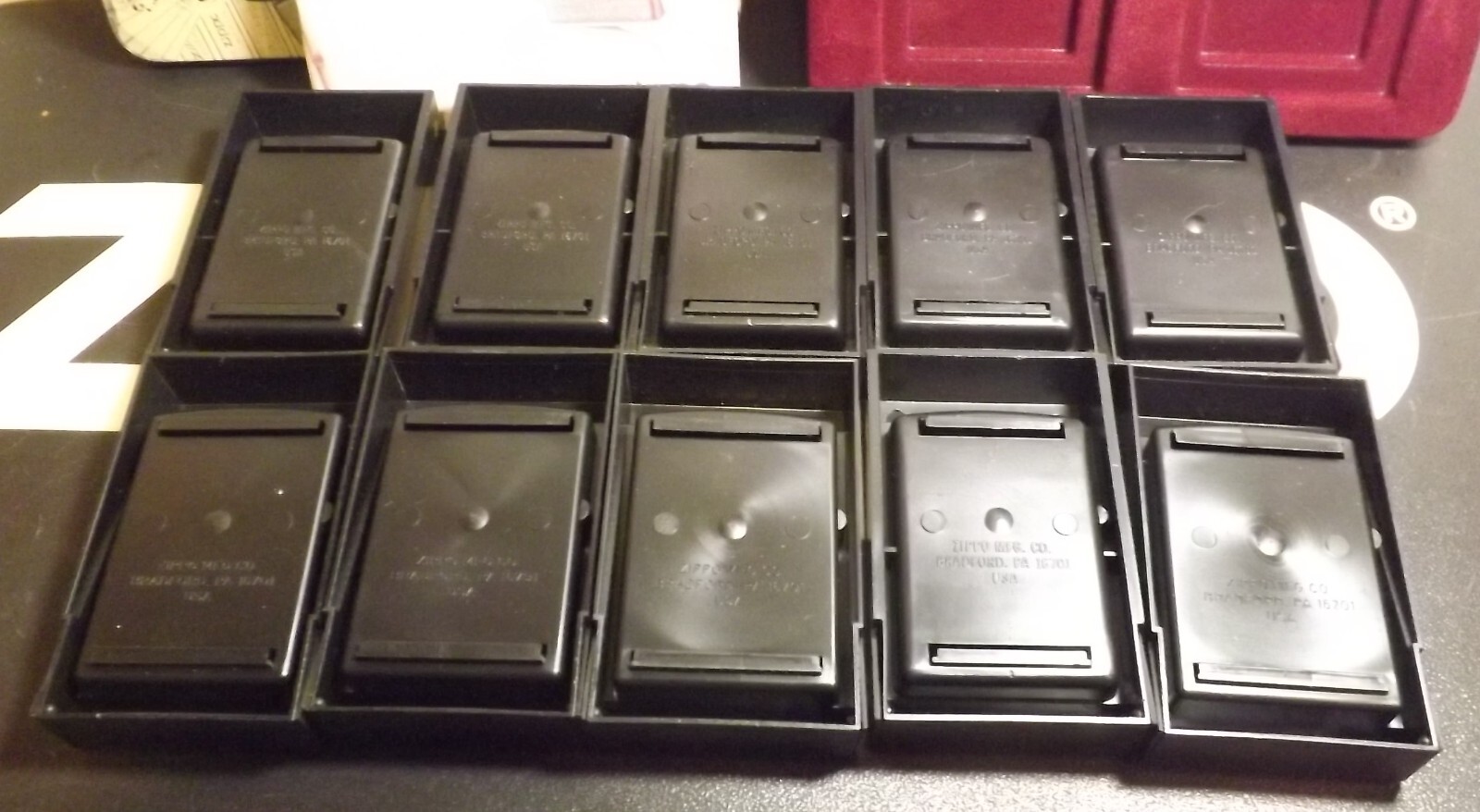 Vintage Zippo Lighter Display Case Tin made in 1990's Holds10 Lighters ...