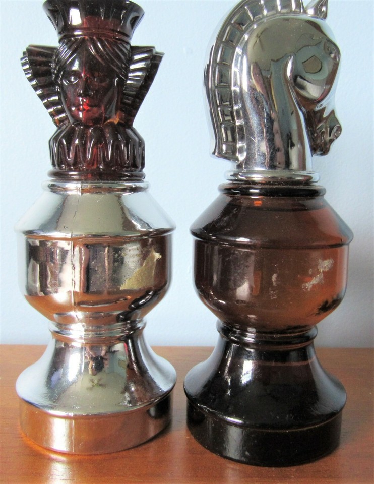 AVON CHESS PIECES TWO - SMART MOVE FULL TRIBUTE COLOGNE & EMPTY QUEEN ...
