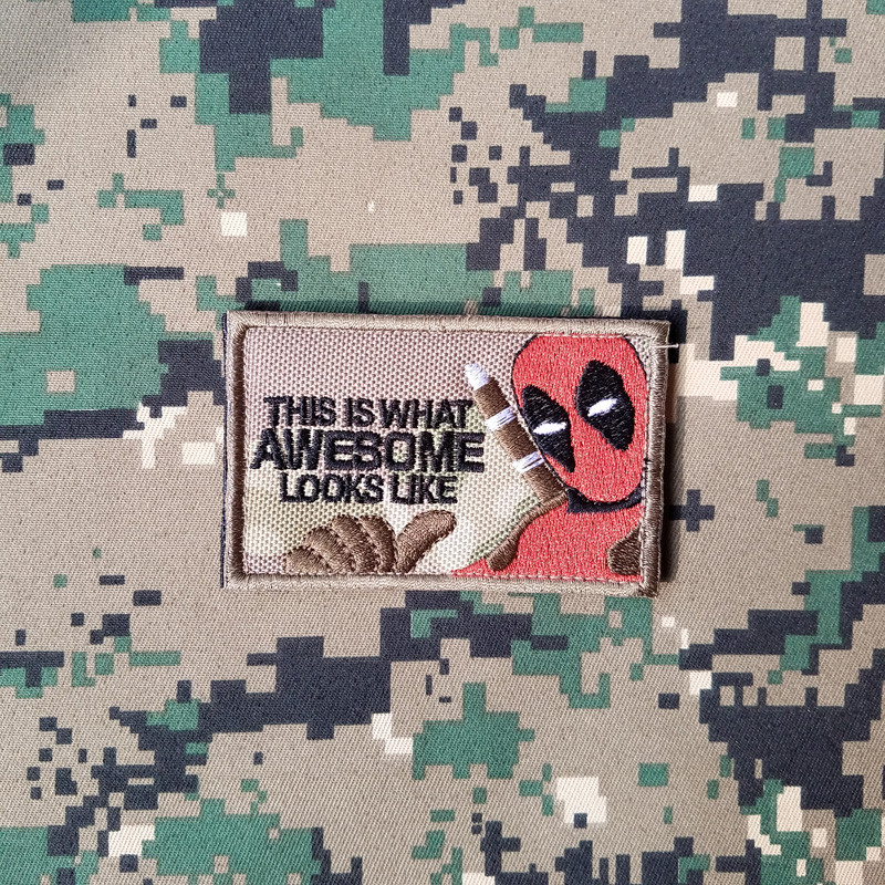 THIS IS WHAT AWESOME LOOKS LIKE DEADPOOL ARMY EMBROIDERED HOOK PATCH ...