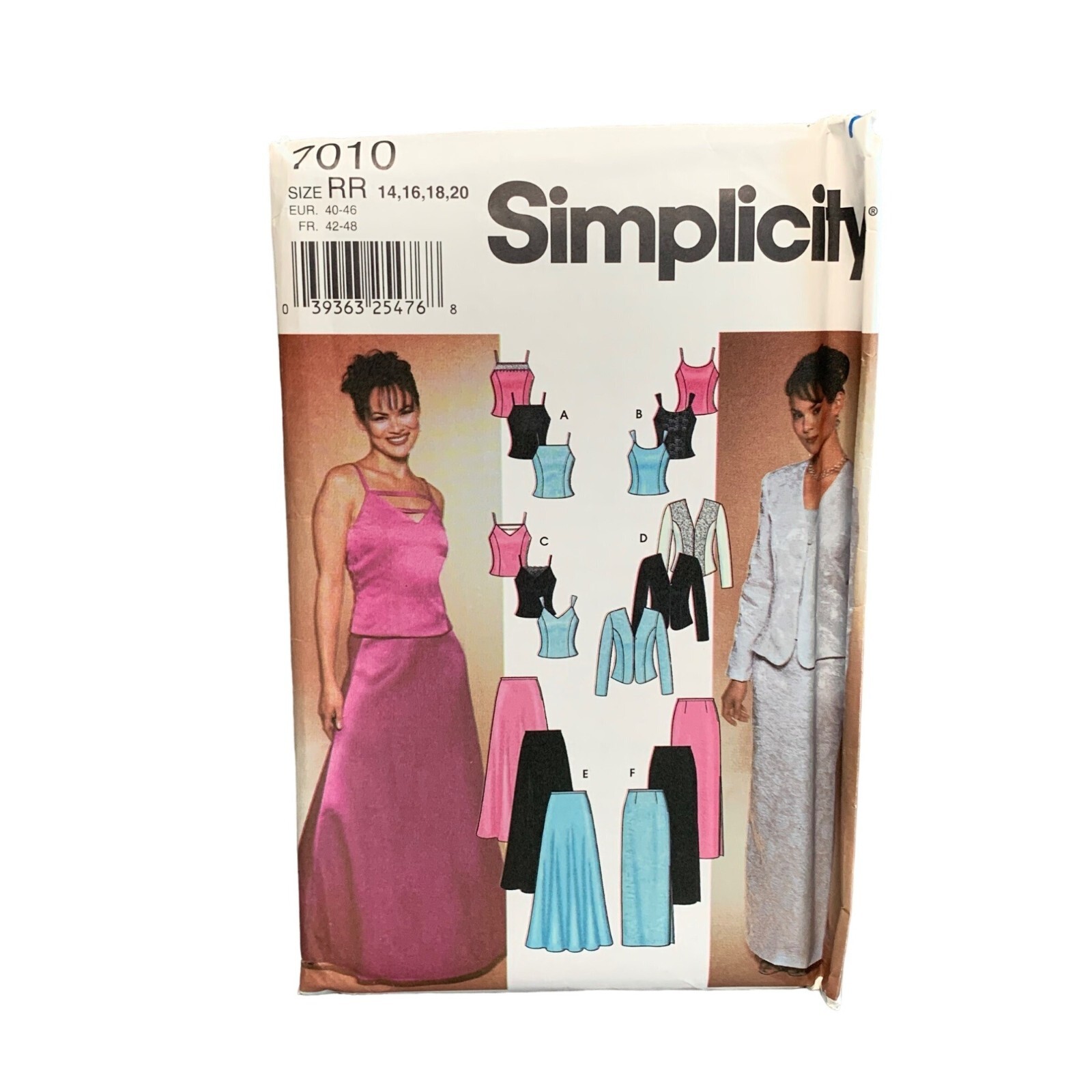 Simplicity 7010 Misses Dress Top & Skirt Sewing Pattern Sizes 14 - 20 ...