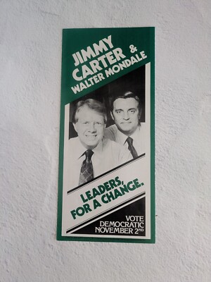 1976 Jimmy Carter Walter Mondale Presidential Campaign Vintage Brochure ...