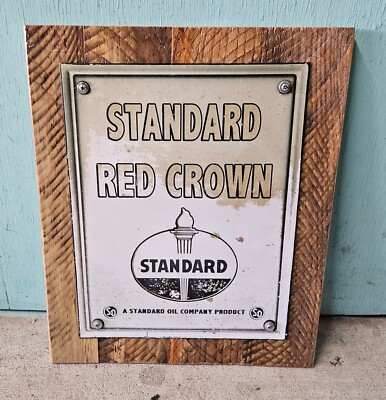 Standard Red Crown Sign on wood backer | eBay
