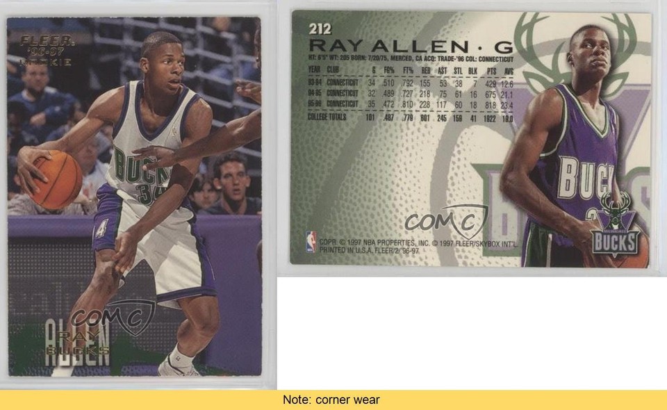 1996-97 Fleer Ray Allen #212 Rookie RC HOF READ 0ls | eBay