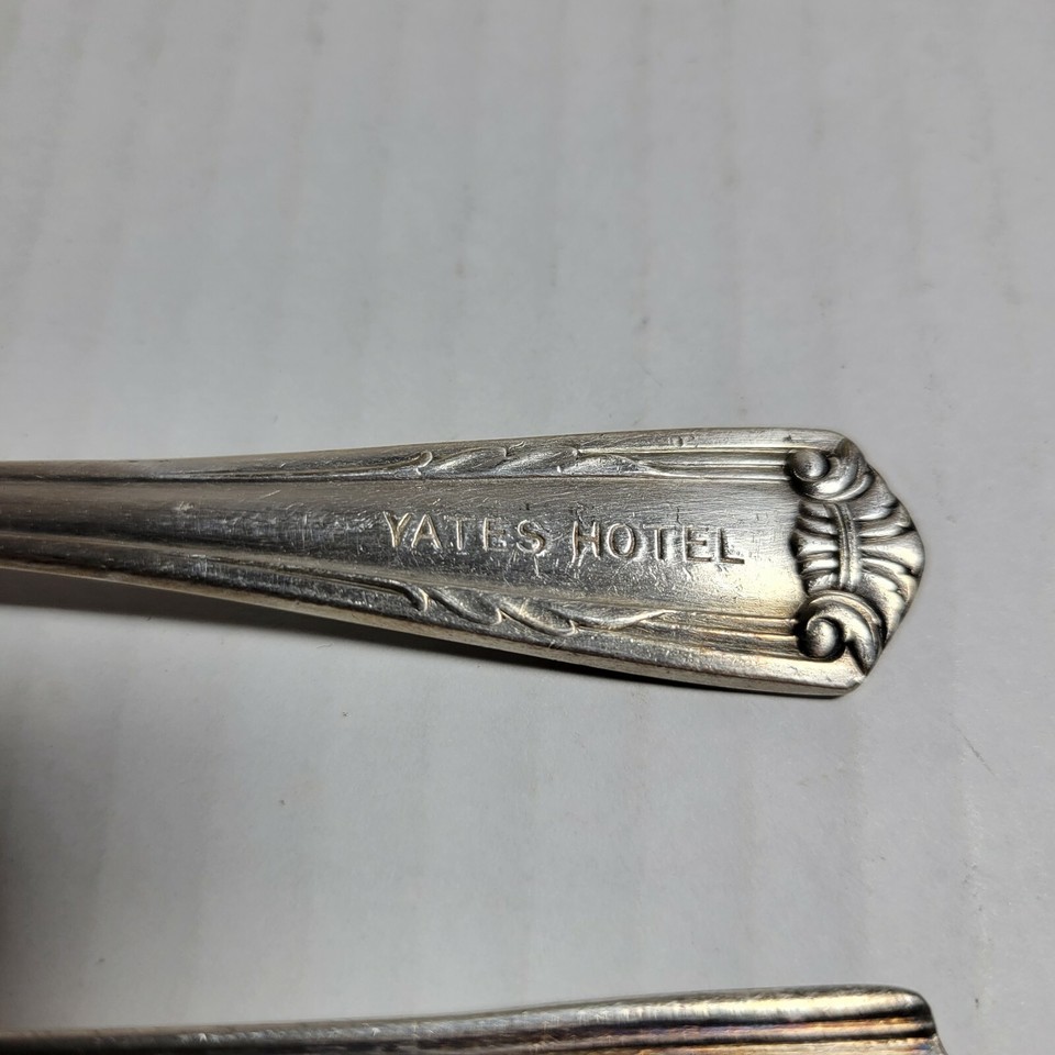 3 Lot Vintage Hotel Spoons Teaspoon Size Yates Hotel Statler 1 Unknown ...