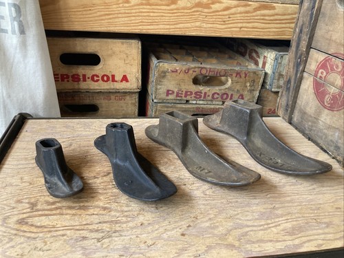 Antique Vintage Cast Iron Cobbler Shoe Making Repair Molds Forms Boot ...