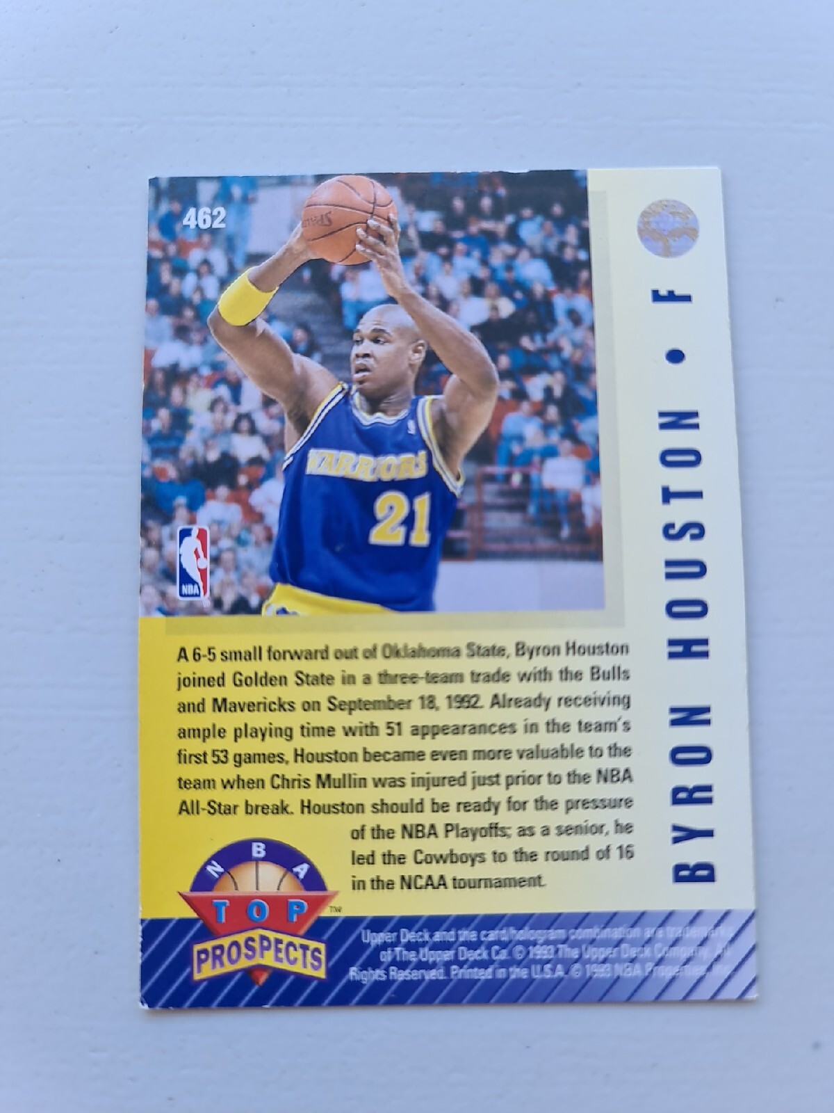 1992-93 NBA Upper Deck Byron Houston RC Rookie #462 🔥 Top Prospects | eBay