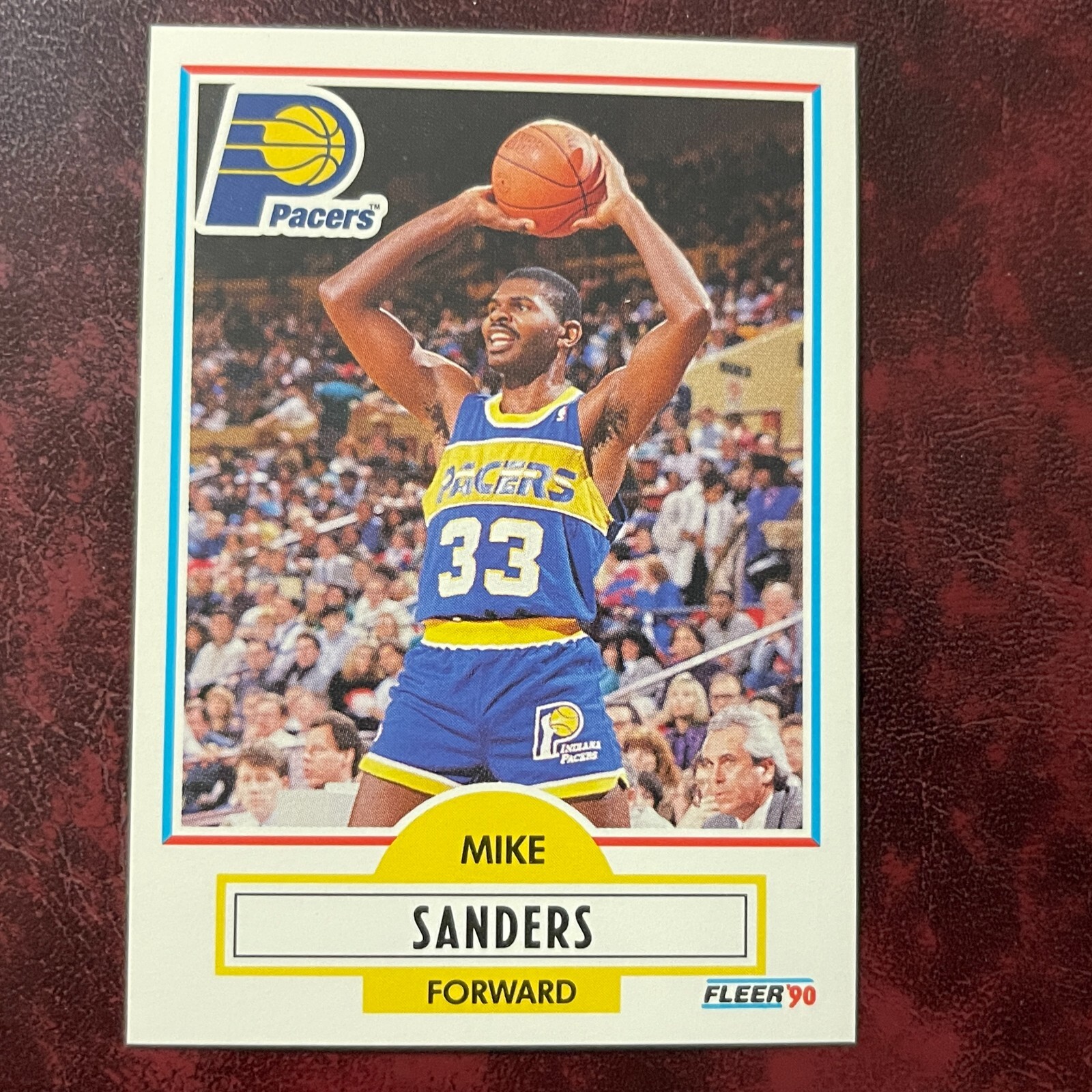 1990-91 Fleer Set MIKE SANDERS #80 black line INDIANA PACERS ** MINT ...