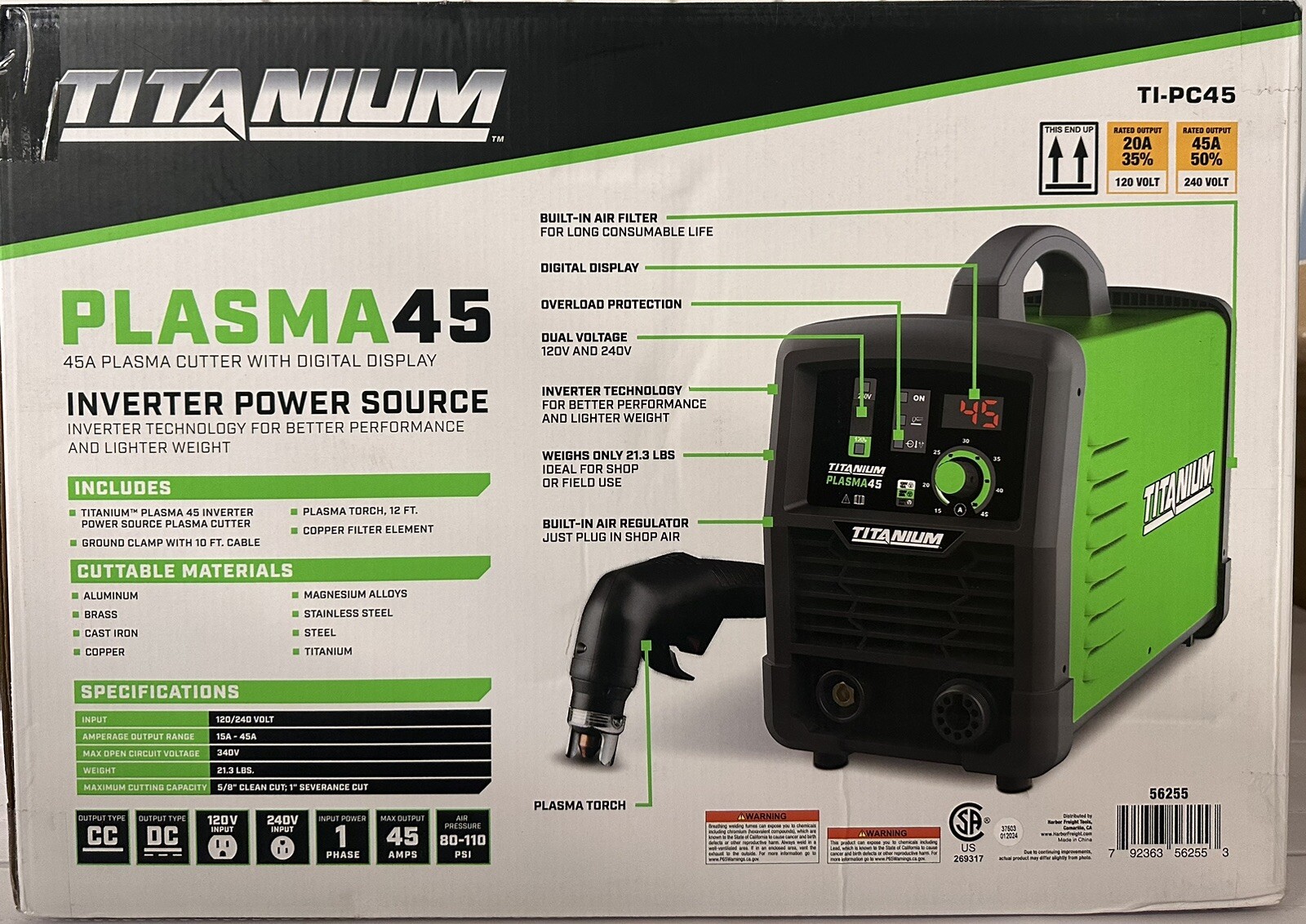 ***NEW TITANIUM 45Amp TI-PC45 Plasma Cutter Model 56255 792363562553 | eBay