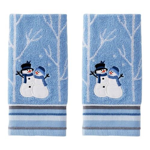 Christmas Winter Friends Snowman Hand Towel 2pc Set for Bath/Kitchen ...