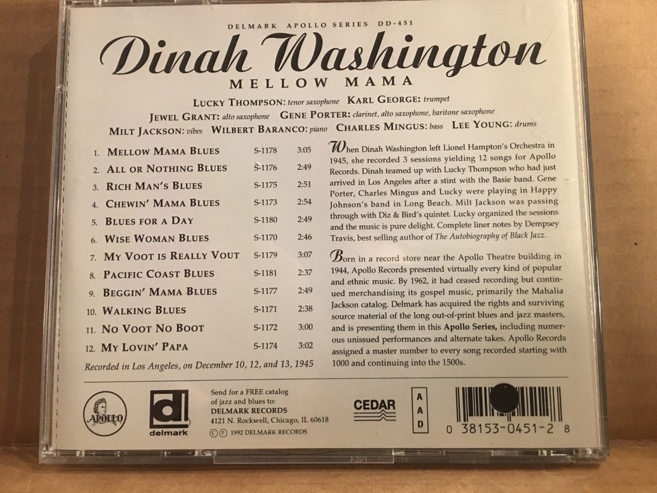 Mellow Mama by Dinah Washington (CD, 1993) 38153045128| eBay