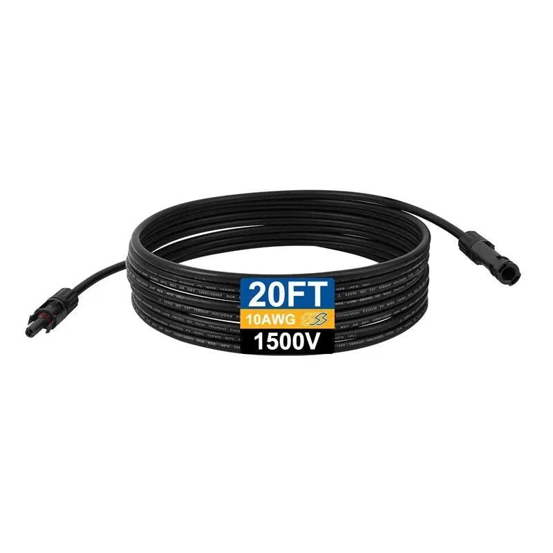 UL & TUV 1500V PV Extension Cable - 10AWG 10-30ft / Single Piece Wire ...