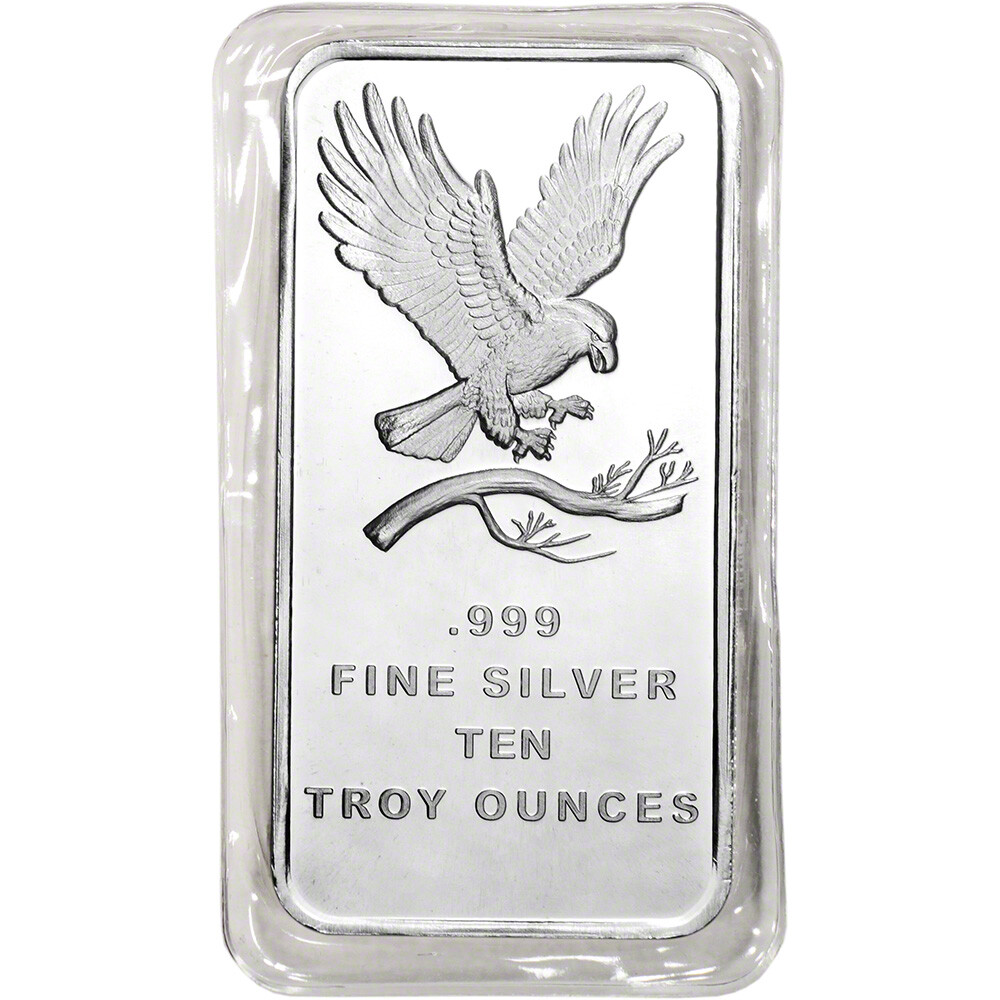 10 oz. SilverTowne Silver Bar - Bald Eagle Design - 999 Fine | eBay