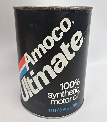 Vntg AMOCO ULTIMATE 100% SYNTHETIC MOTOR OIL Unopened Full QT Rare ...