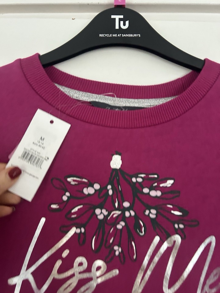 George Asda Women’s Christmas Jumper Mistletoe Funny Darts New Tags ...