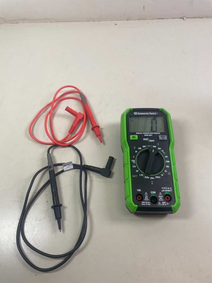Commercial Electric 600-Volt True RMS Manual-Ranging Digital Multimeter ...