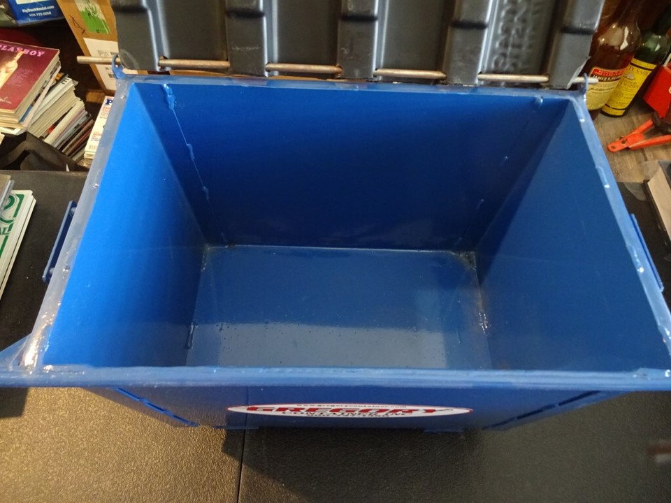 GREGORY CONTAINER COMPANY BLUE REAR LOAD GARBAGE TRUCK DUMPSTER ON ...