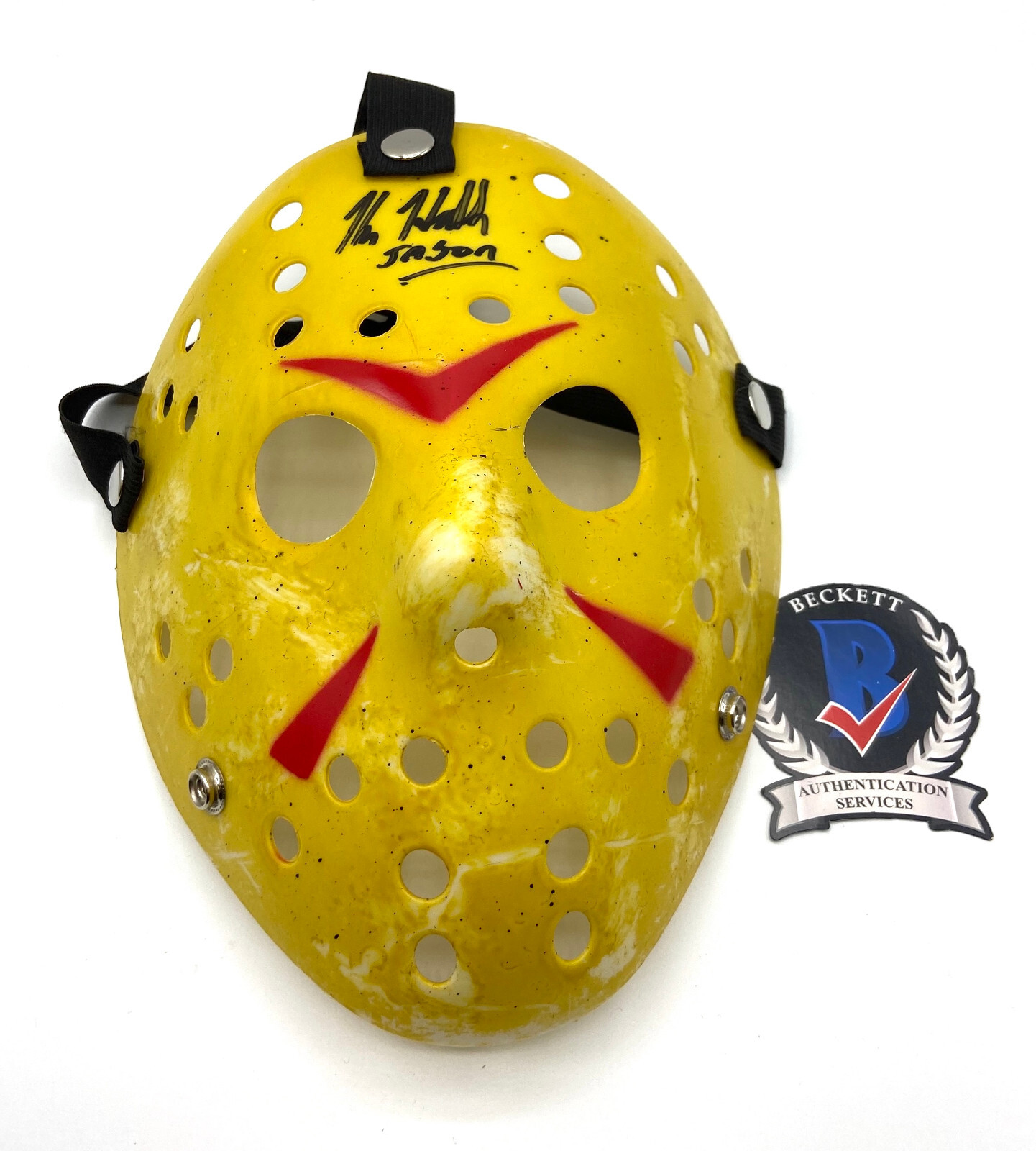 KANE HODDER SIGNED AUTOGRAPH HOCKEY MASK FRIDAY THE 13TH BECKETT BAS ...