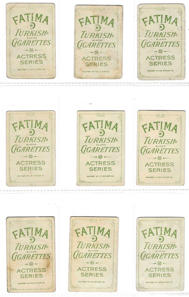 T27 FATIMA ACTRESS SERIES, LOT OF 9!!! POPULAR SET!! | eBay