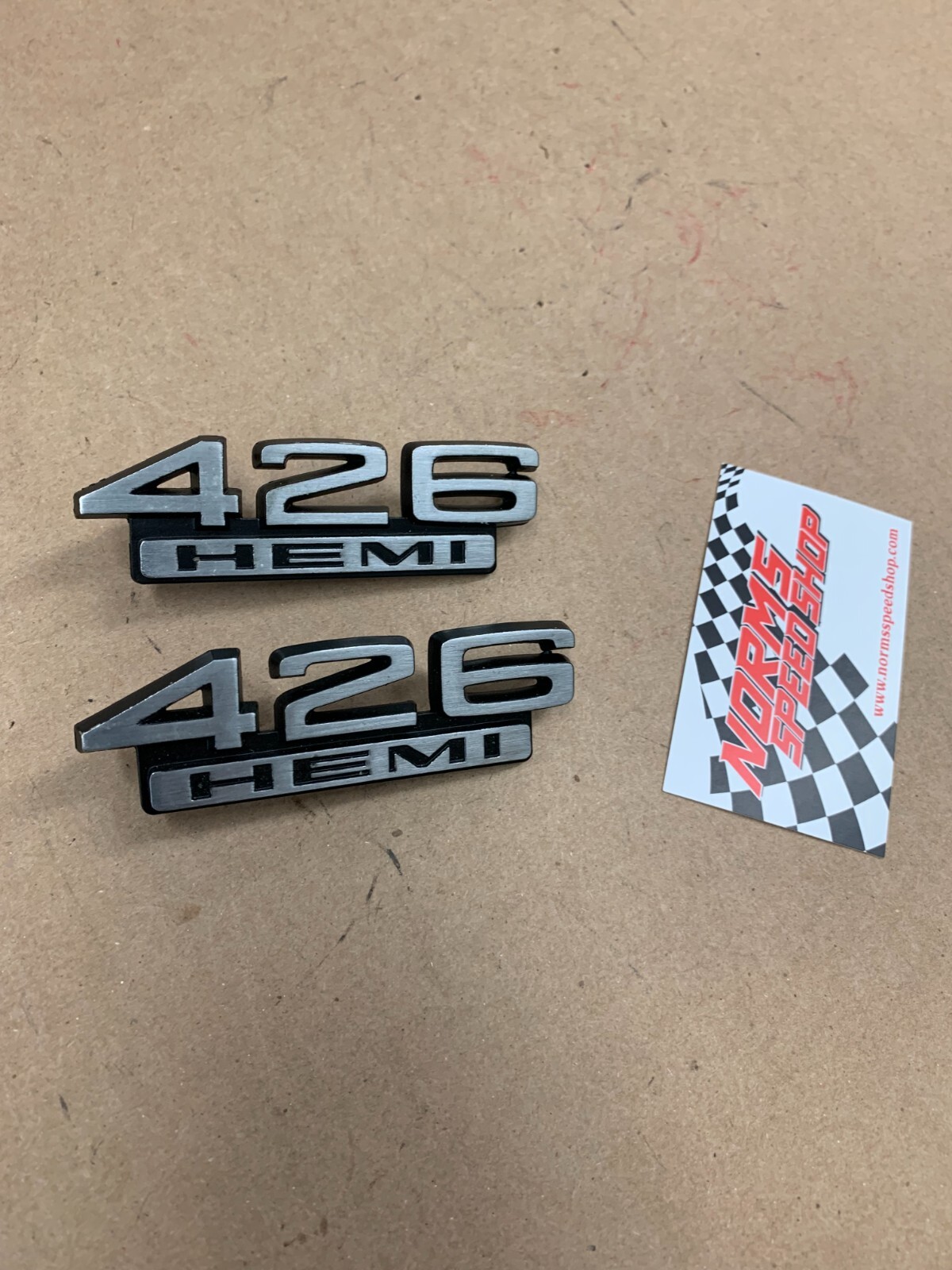 Mopar 1966 67 426 HEMI Fender Emblems Script 2582344 Charger Coronet ...