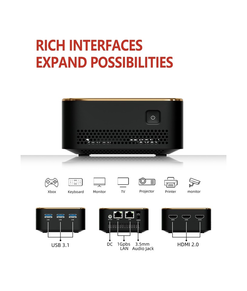 Mini PC N100 Intel, Super Tiny Small PC, Windows 11, 1TB M.2 SSD PCle ...