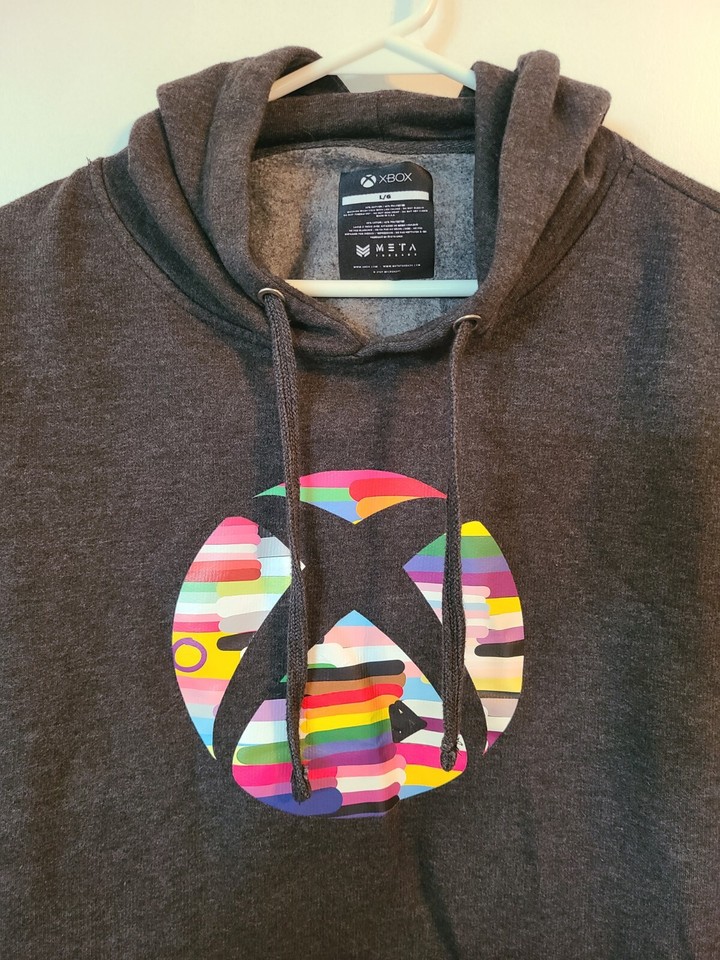 Meta Threads XBOX Charcoal Hoodie Rare Xbox Logo Sweatshirt Men’s Size ...